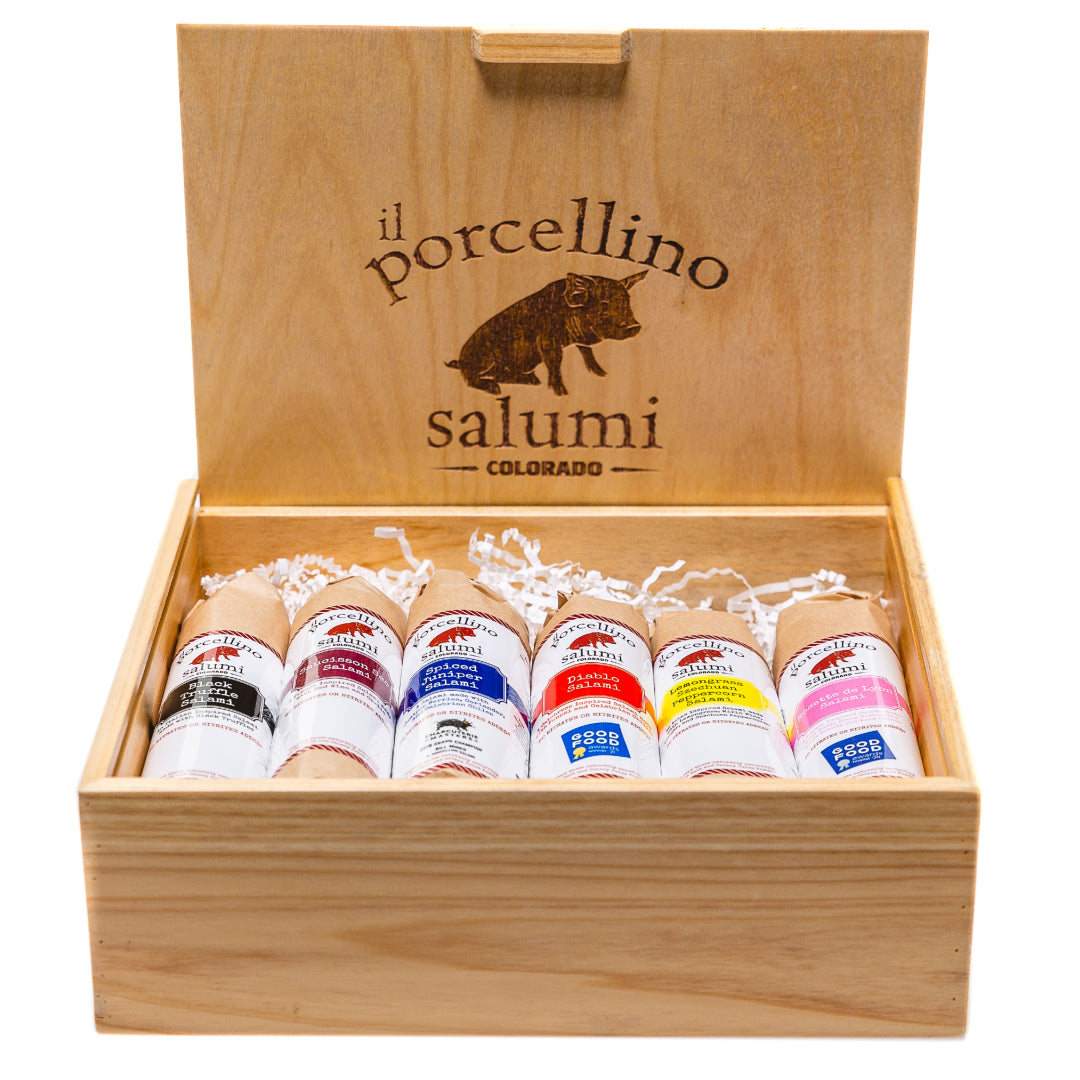 Wooden Salami Gift Box from il porcellino salumi